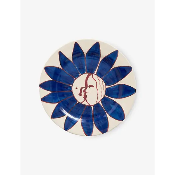 HAY La Pittura Ceramic Plate - Deep Blue Flower