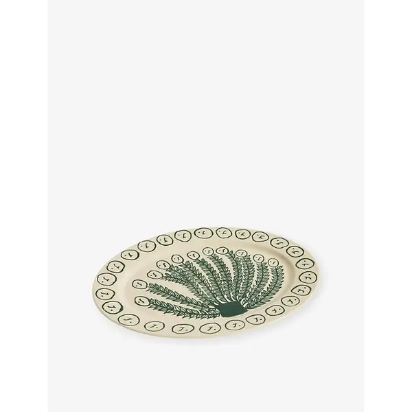 HAY La Pittura Ceramic Oval Serving Platter - Olive Grove