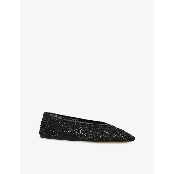 Le Monde Beryl Luna Rhinestone-embellished Mesh Ballet Flats