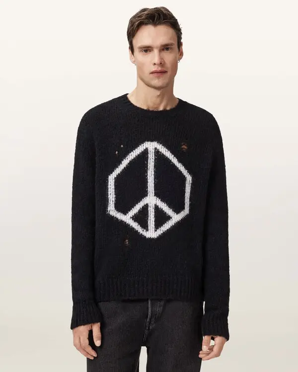 ALLSAINTS Oversized Wool Sweater - Black