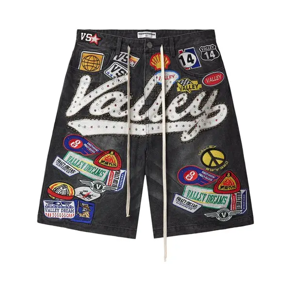 VALE FOREVER 1980s Jorts - Black
