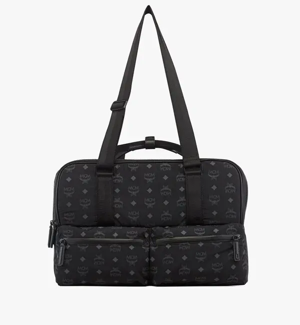 Mcm Pet Carrier In Monogram Nylon And Leather