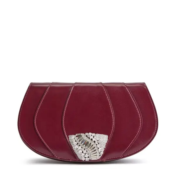 GIUSEPPE ZANOTTI Leather Clutch With Jewel Accessory