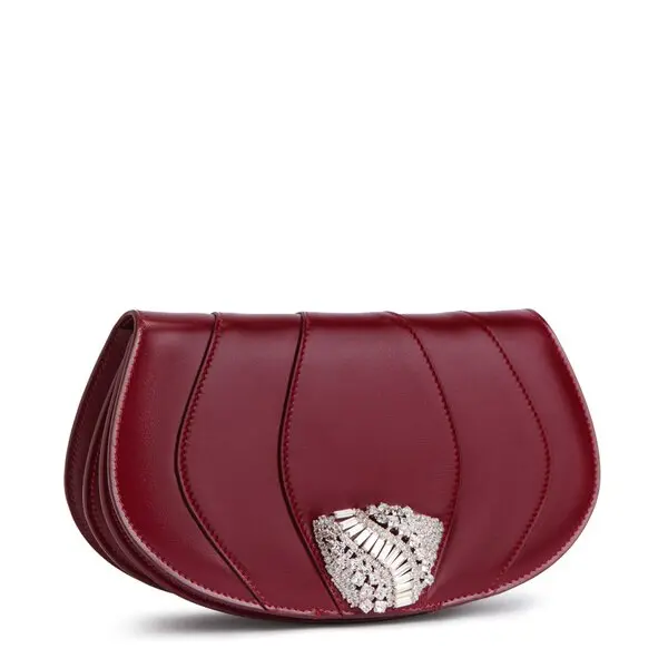 GIUSEPPE ZANOTTI Leather Clutch With Jewel Accessory