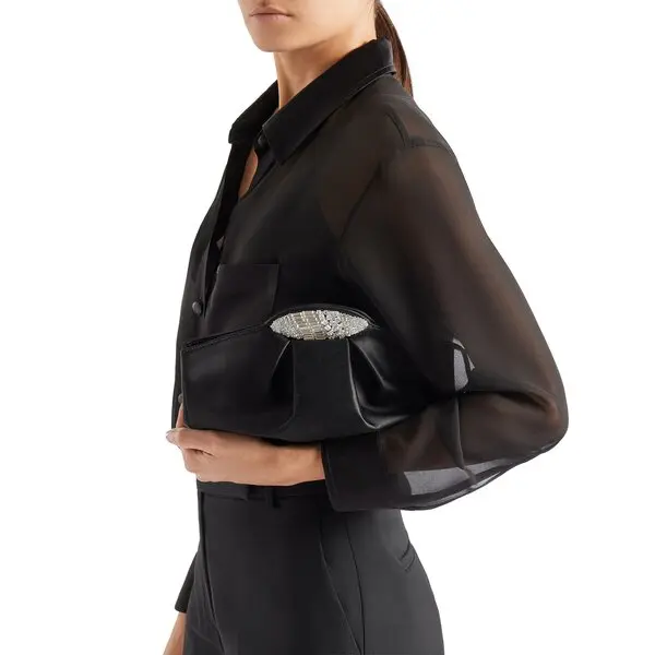 GIUSEPPE ZANOTTI Silk Clutch Bag - Black