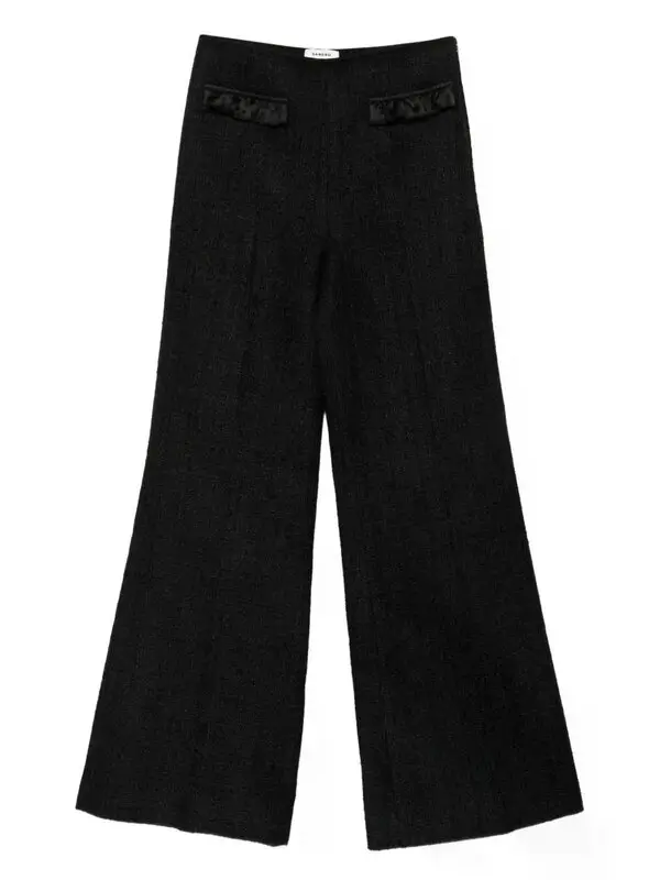 Sandro Tweed Trousers With Ruffled Pockets