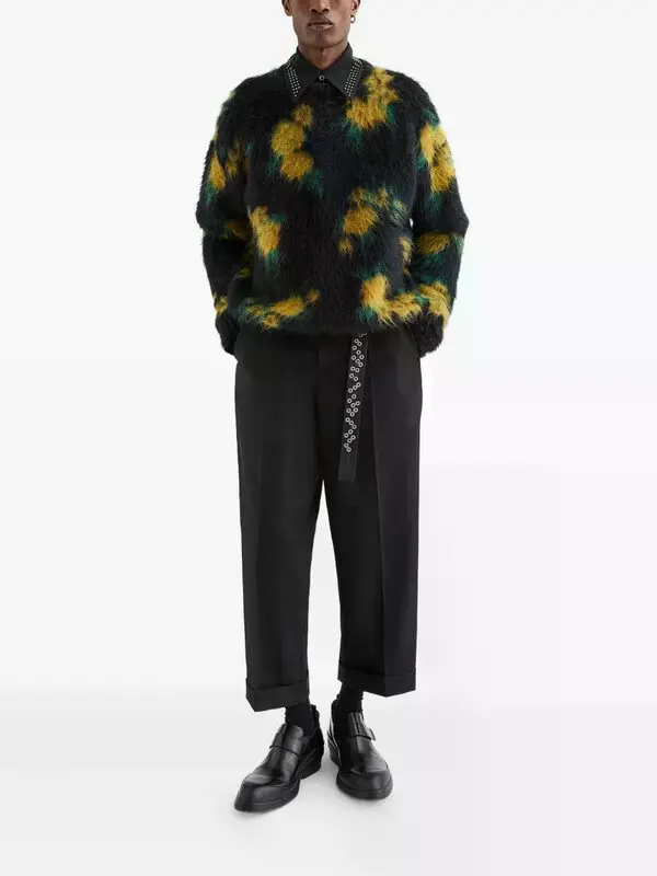 JIL SANDER Brushed-effect Floral Print Sweater