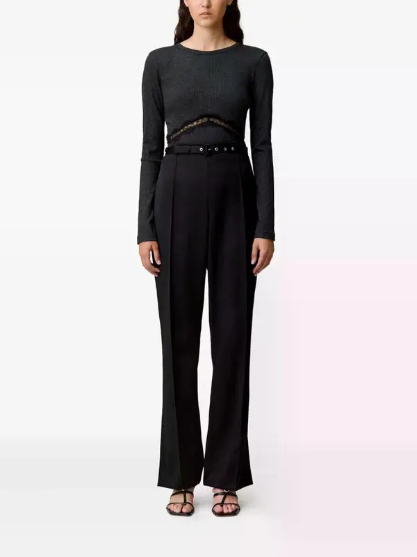 Claudie Pierlot Belted Trousers With Side Slits