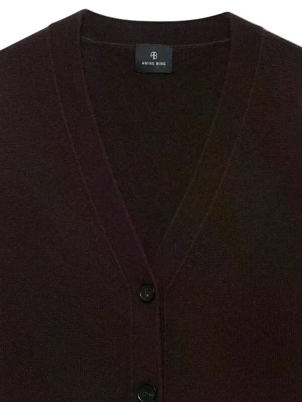 ANINE BING Buttoned Pocket Cardigan - Brown