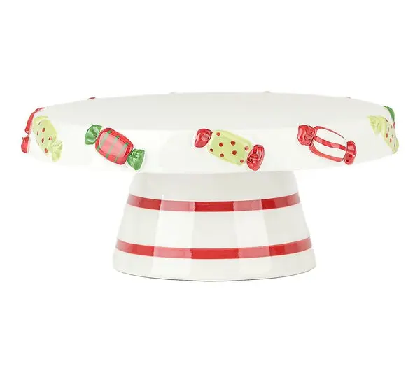 10 STRAWBERRY STREET Peppermint Cake Plate