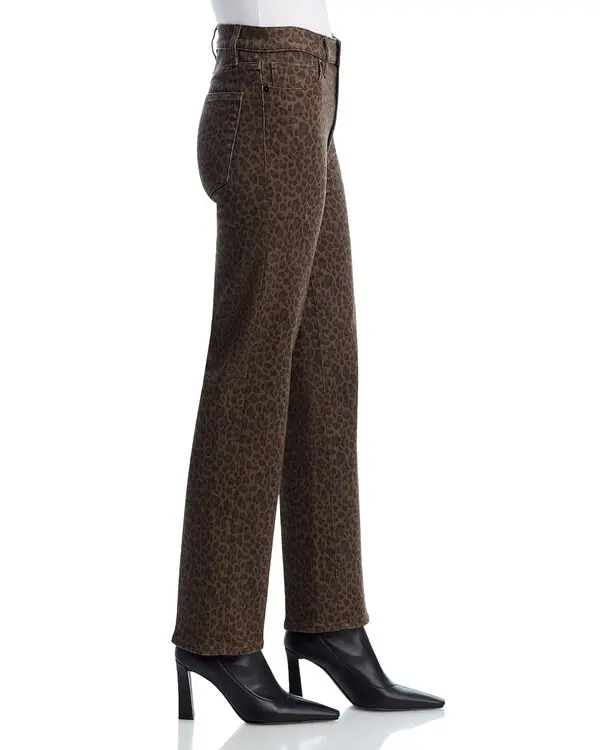 FRAME Le Sleek Straight High-rise Jeans - Leopard