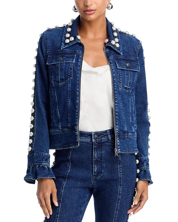 Cinq À Sept Ramona Embellished Denim Jacket - Oceane