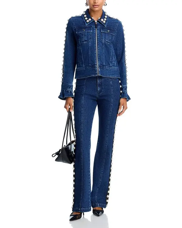 Cinq À Sept Ramona Embellished Denim Jacket