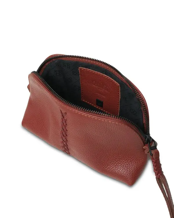 Callista Leather Wristlet Pouch - Red