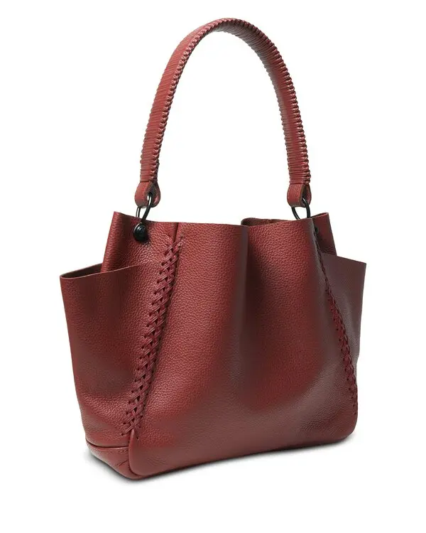 Callista Grained Leather Mini Shoulder Bag - Red
