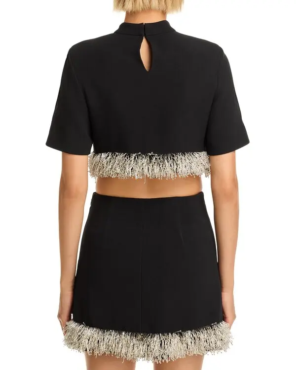 Simkhai Jalen Fringe Hem Cropped Top