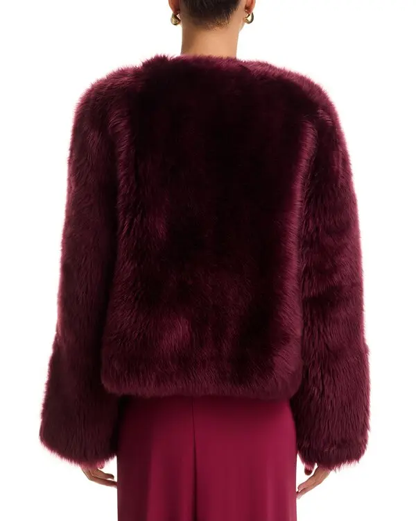 Simkhai Natasha Shearling Short Jacket - Cranberry
