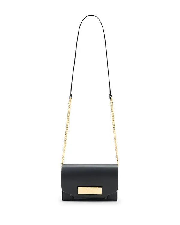 ALLSAINTS Etta Small Leather Clutch Bag - Black