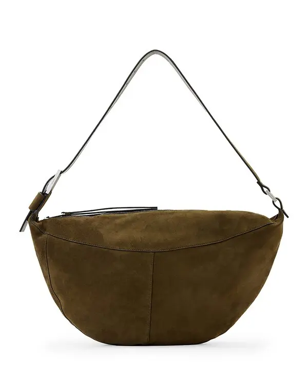ALLSAINTS Luna Suede Shoulder Bag - Fango Brown