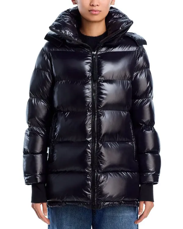 Aqua Oversized Puffer Mid-length Coat