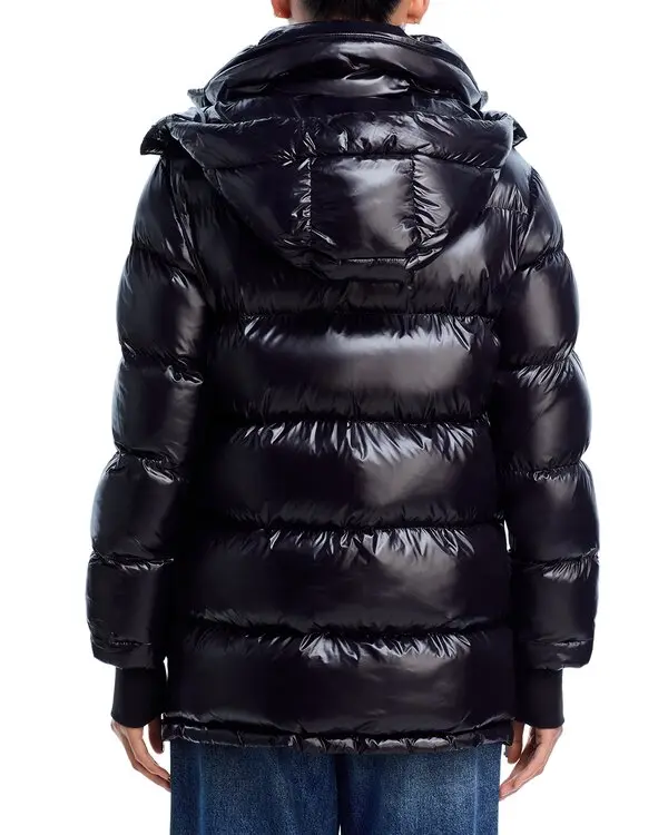 Aqua Oversized Puffer Mid-length Coat
