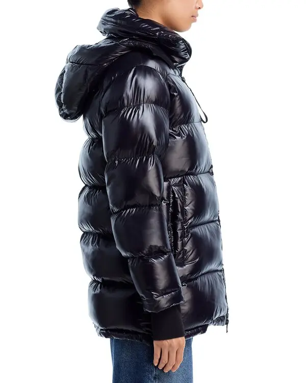 Aqua Oversized Puffer Mid-length Coat