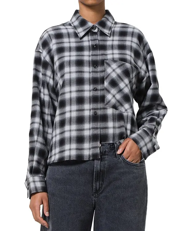 AGOLDE Comer Cropped Flannel Shirt