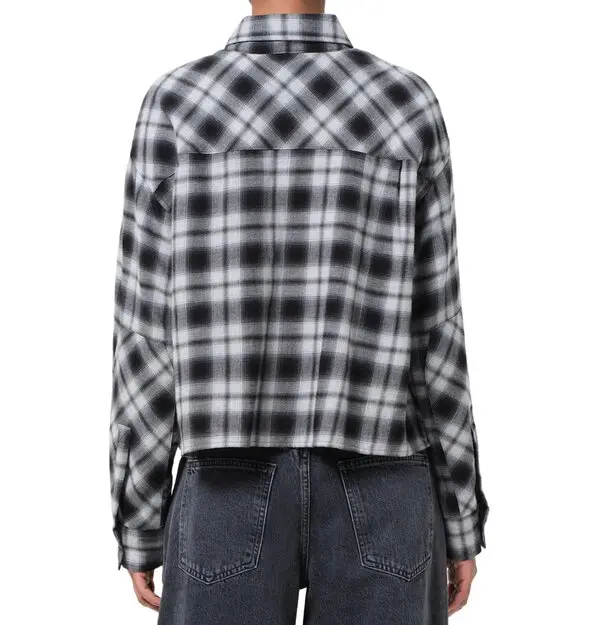 AGOLDE Comer Cropped Flannel Shirt