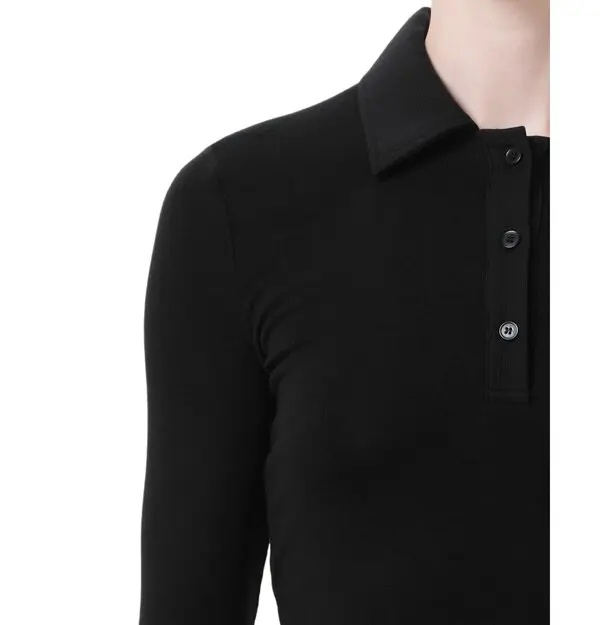 AGOLDE Amos Polo Collar Top - Black