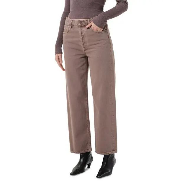 AGOLDE Ren High Rise Wide Leg Ankle Jeans