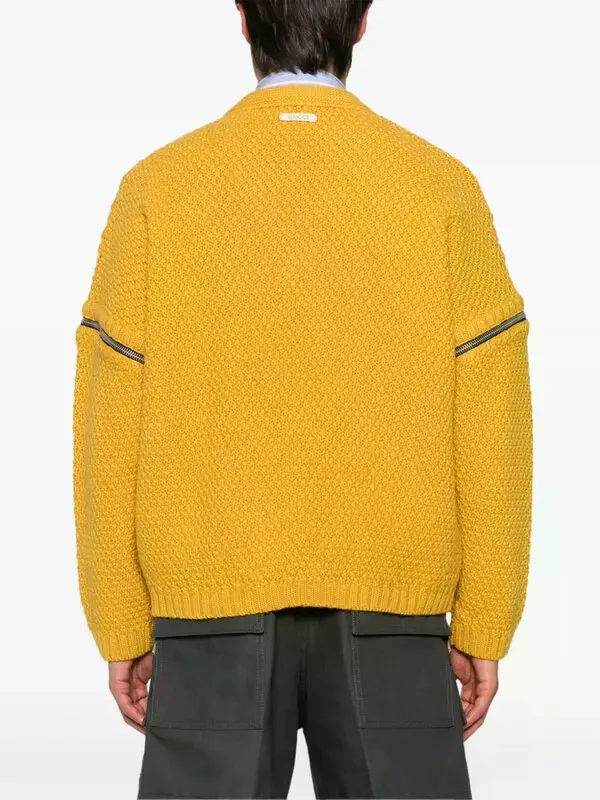 Gucci V-neck Cable-knit Wool Jumper