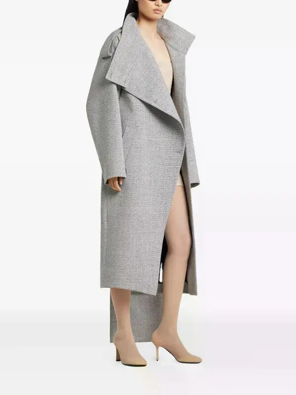 COURREGES Oblique Asymmetric Wool Coat
