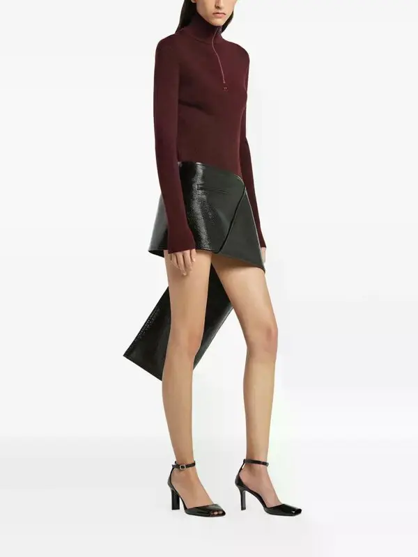 COURREGES Zipped Mock-neck Sweater - Red