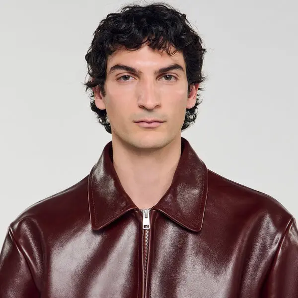 Sandro Classic Zip-up Leather Jacket