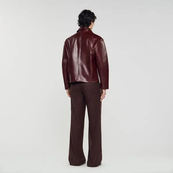 Sandro Classic Zip-up Leather Jacket