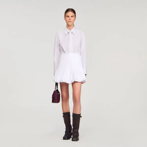 Sandro Striped Shirt With Detachable Tie