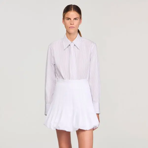 Sandro Striped Shirt With Detachable Tie
