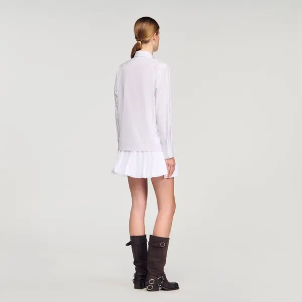Sandro Striped Shirt With Detachable Tie