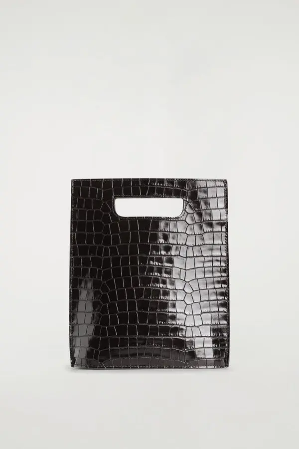 Cos Folio Mini Bag Croc-embossed Leather
