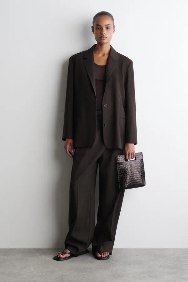 Cos Folio Mini Bag Croc-embossed Leather