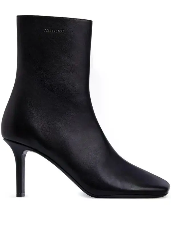 COURREGES Leather Square-toe Ankle Boots