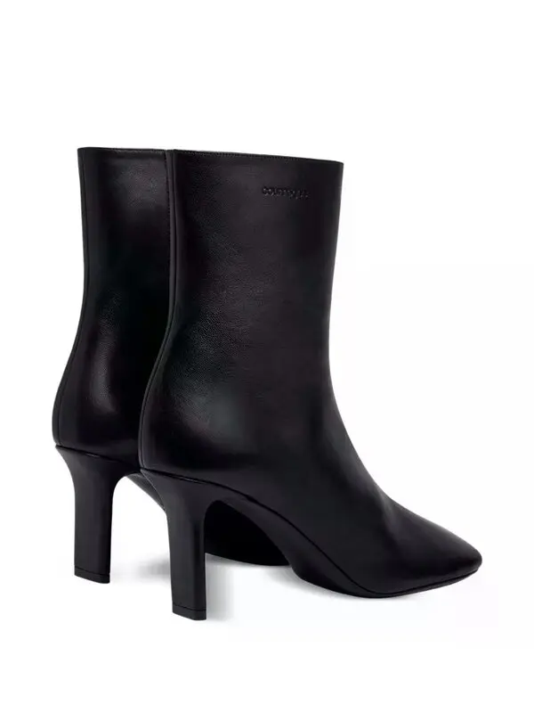 COURREGES Leather Square-toe Ankle Boots