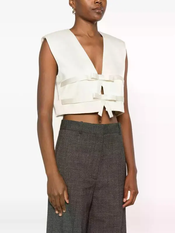 Sandro Sleeveless Bow-detail Top
