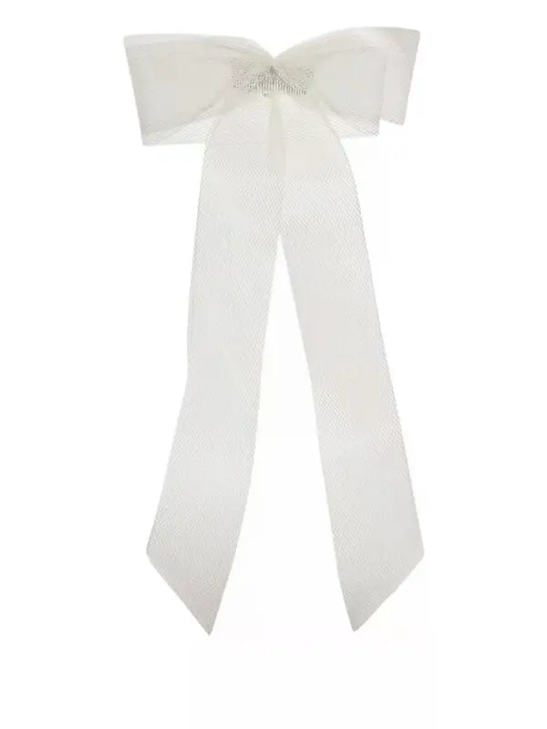 GIGI BURRIS MILLINERY Grace Bow Wrap Veil - White
