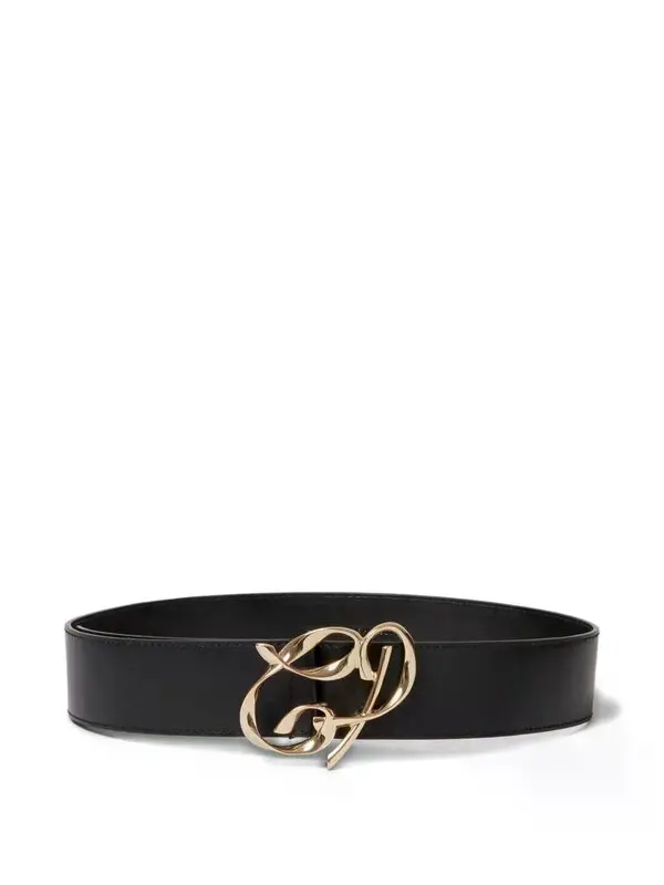 Claudie Pierlot Logo-plaque Suede Belt - Black