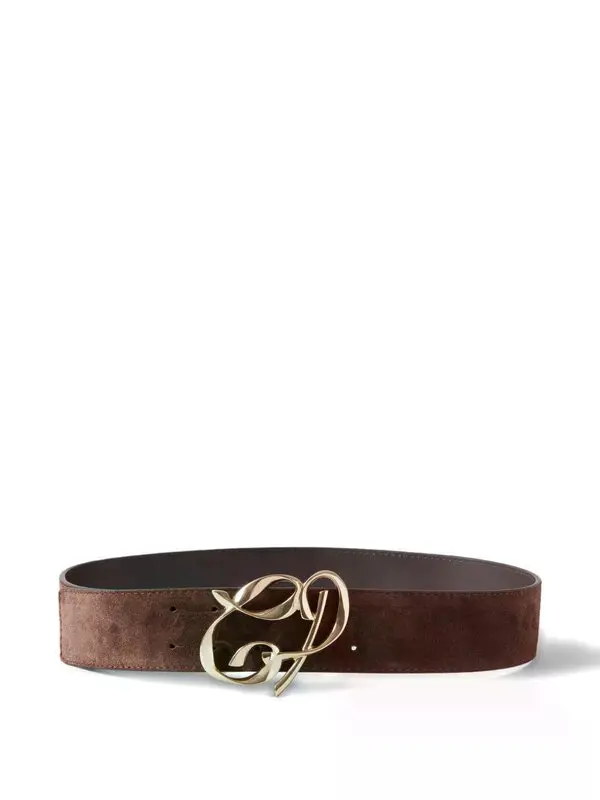 Claudie Pierlot Logo-plaque Suede Belt - Brown