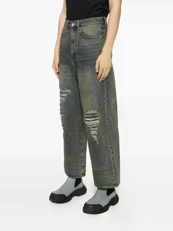 FIVE CM Distressed Wide-leg Jeans