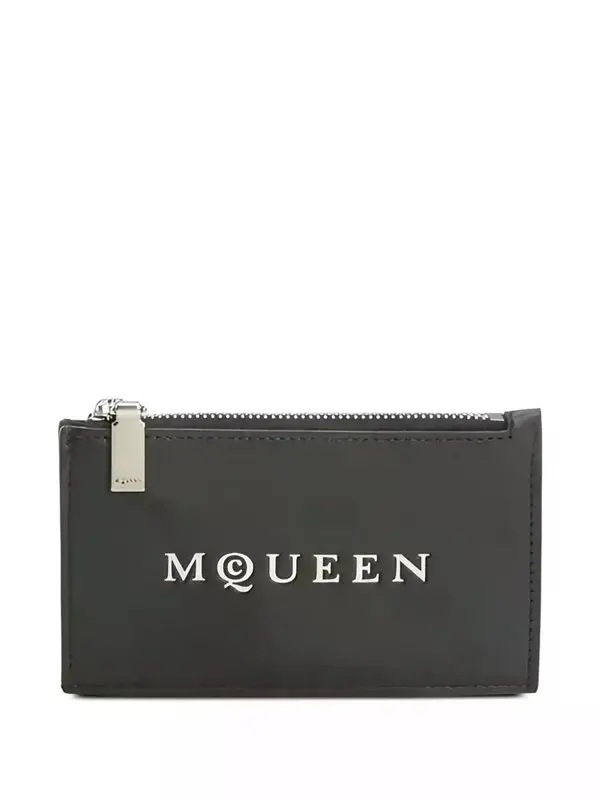 Alexander McQueen Debossed-logo Zipped Cardholder - Black