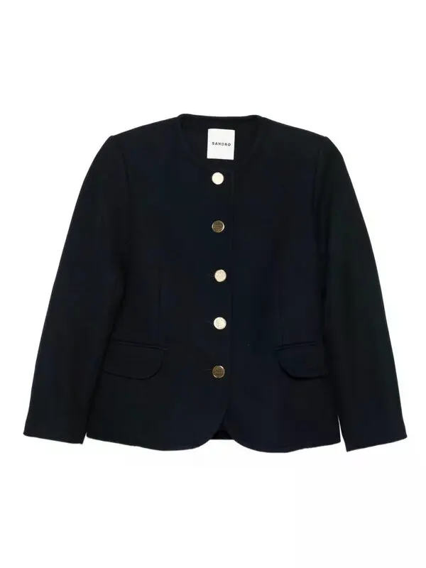Sandro Button-front Jacket - Blue