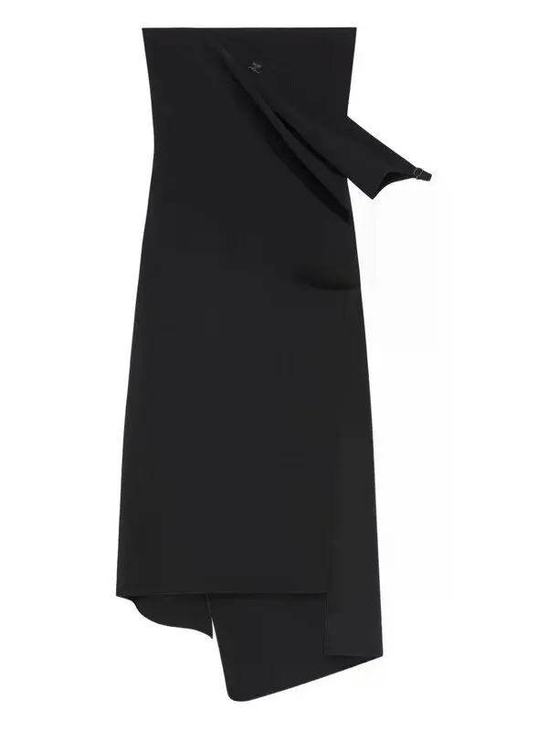 COURREGES Draped Asymmetrical Midi Dress